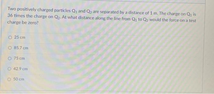 Solved Two positively charged particles Q1 and Q2 are | Chegg.com