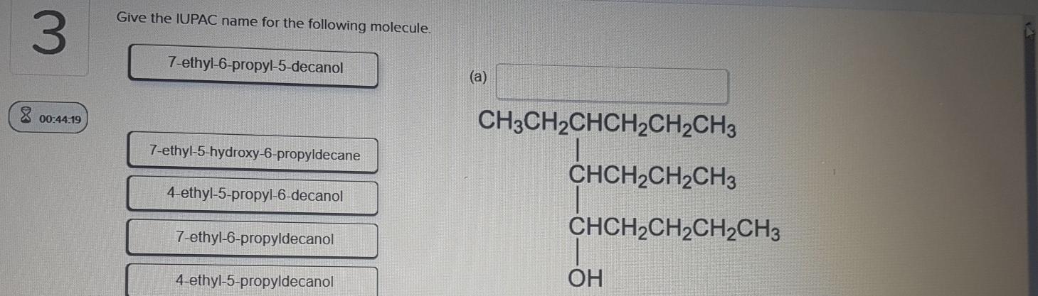 Solved Give the IUPAC name for the following molecule. 3 | Chegg.com