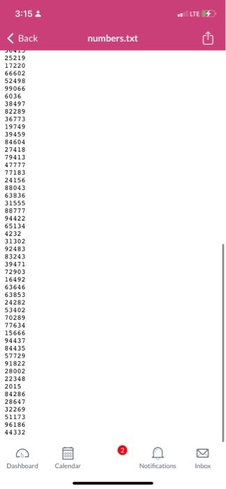 Solved Attached you will find a text file full of random | Chegg.com