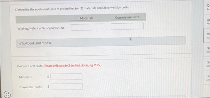 Solved The Cutting Department of Carla Vista Company has the | Chegg.com