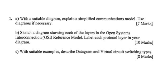 Solved a) ﻿With a suitable diagram, explain a simplified | Chegg.com
