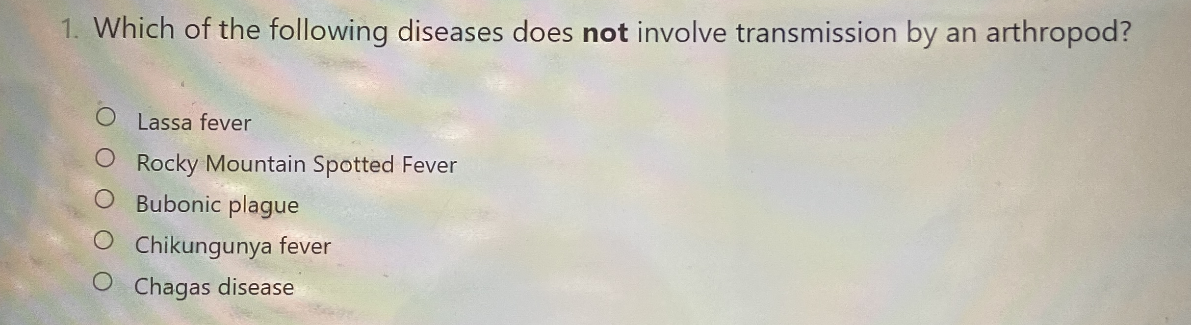 Solved Which of the following diseases does not involve | Chegg.com