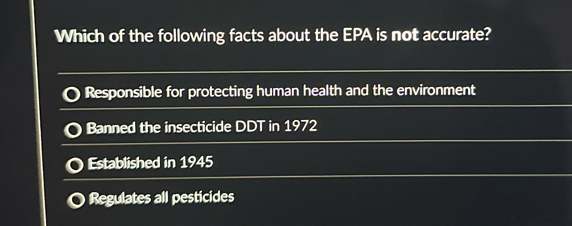 Solved Which of the following facts about the EPA is not | Chegg.com