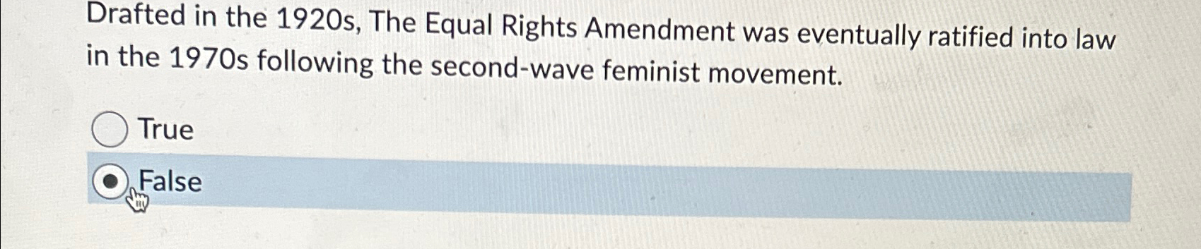 Solved Drafted in the 1920s, ﻿The Equal Rights Amendment was | Chegg.com