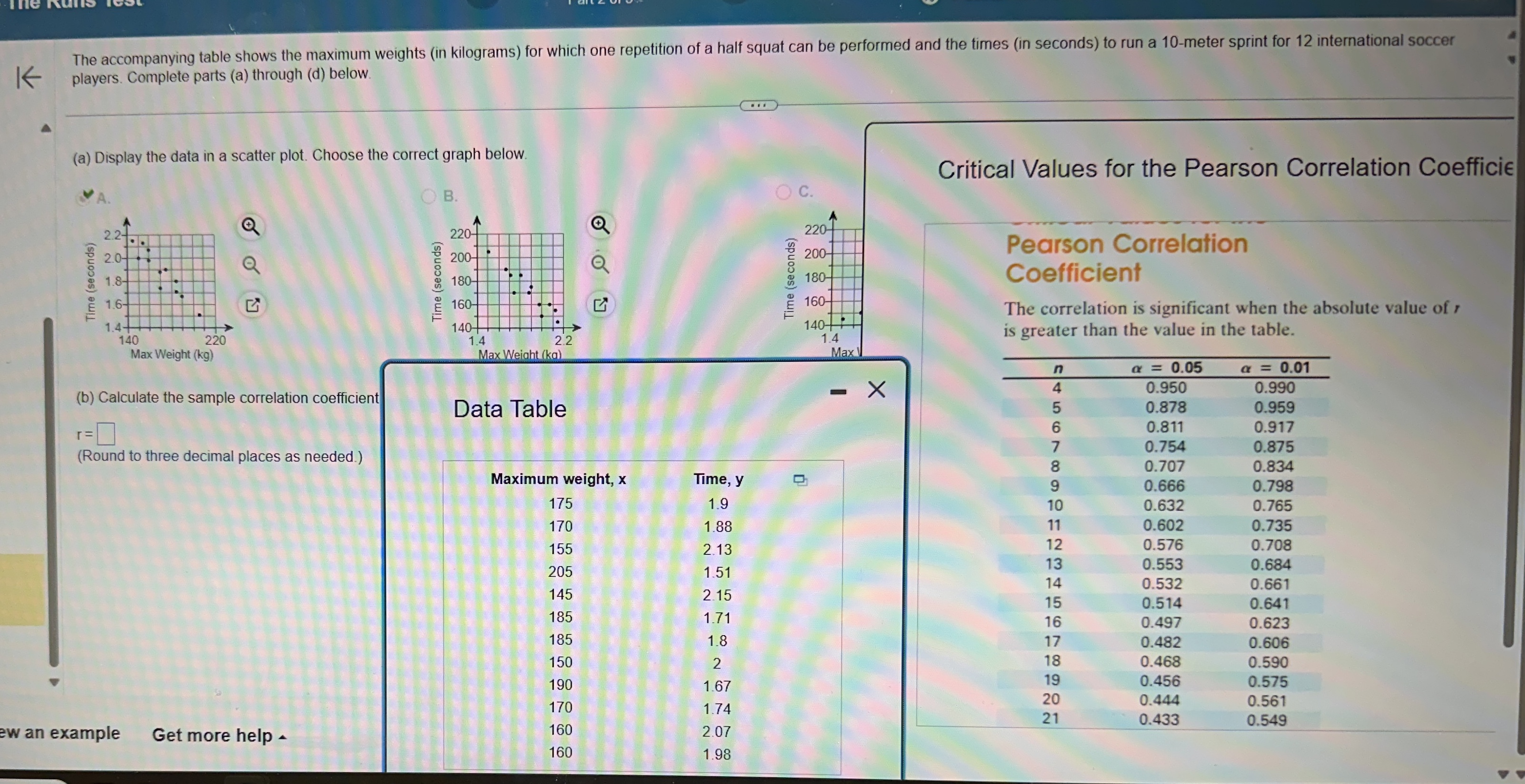 Solved by an EXPERT The accompanying table shows the maximum weights (in | Chegg.com