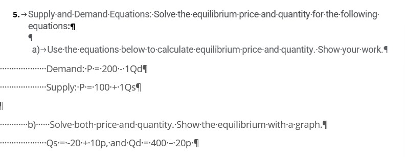 Solved -> ﻿Supply-and-Demand-Equations: | Chegg.com