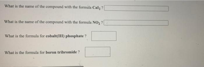 Solved What is the name of the compound with the formula | Chegg.com
