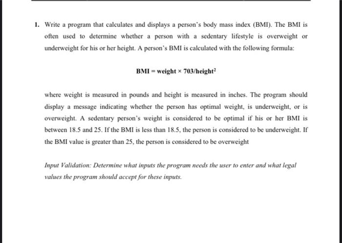Solved 1. Write a program that calculates and displays a | Chegg.com