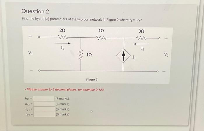 Solved Find the hybrid [h] parameters of the two port | Chegg.com