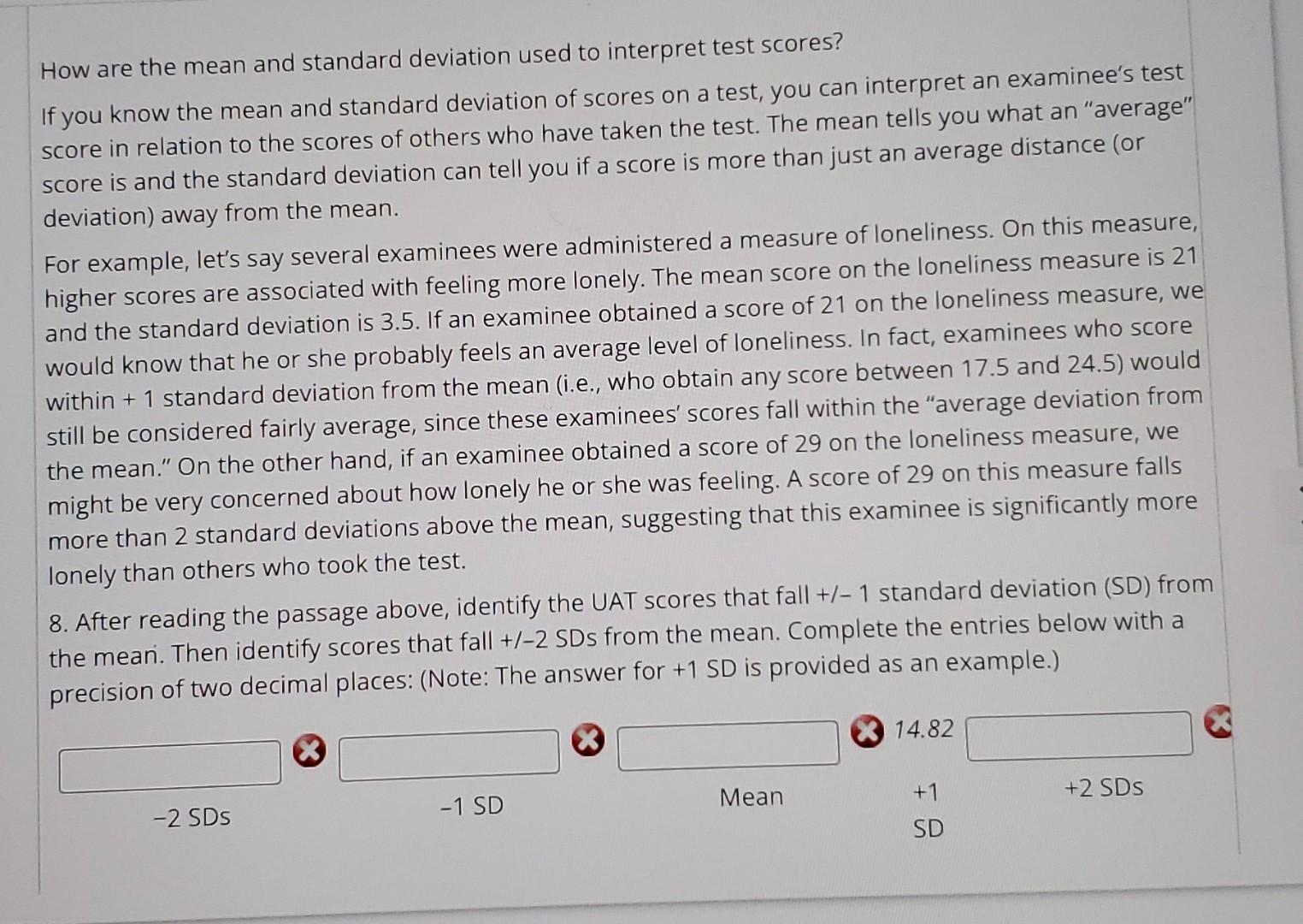 Solved How are the mean and standard deviation used to | Chegg.com