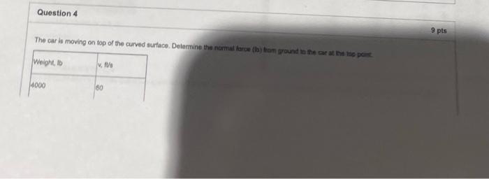 Solved Question 4 \begin{tabular}{|l|l|} \hline Weight, ib & | Chegg.com