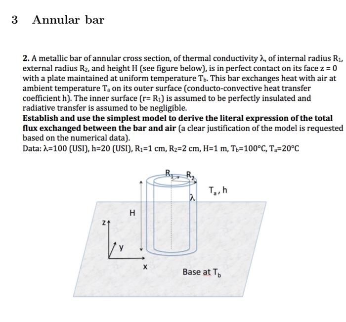 Solved 3 Annular bar 2. A metallic bar of annular cross | Chegg.com