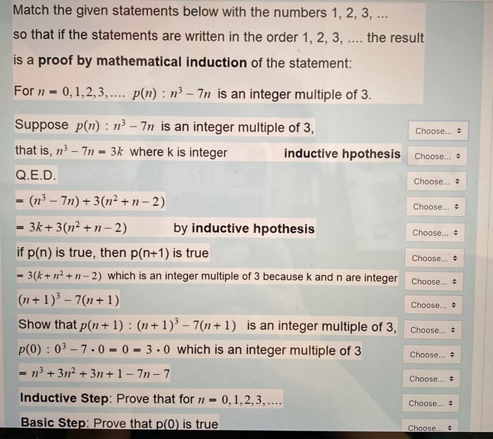 Solved Match the given statements below with the numbers 1, | Chegg.com