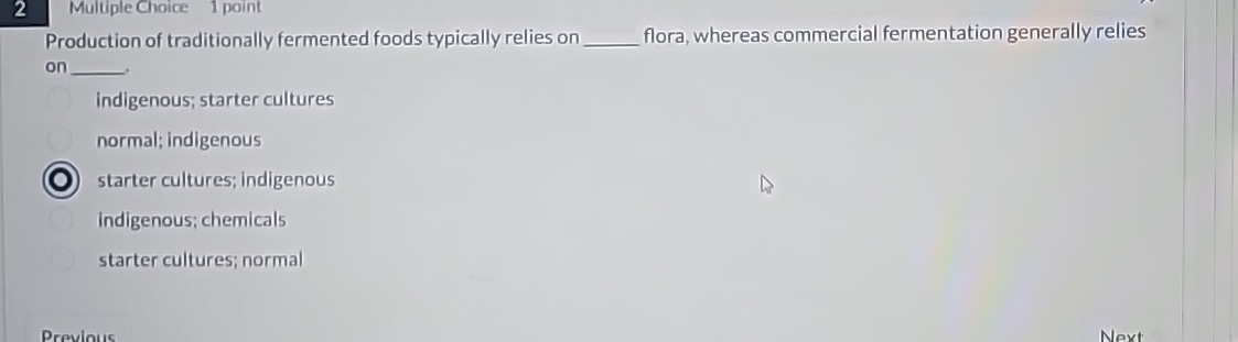 Solved 2Multiple Choice1 ﻿pointProduction of traditionally | Chegg.com