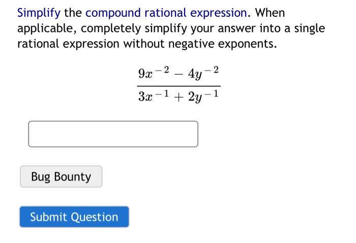 Solved Simplify the compound rational expression. When | Chegg.com