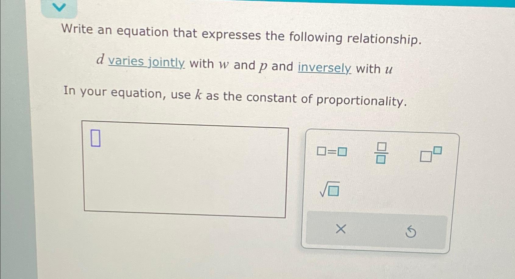 Solved Write An Equation That Expresses The Following