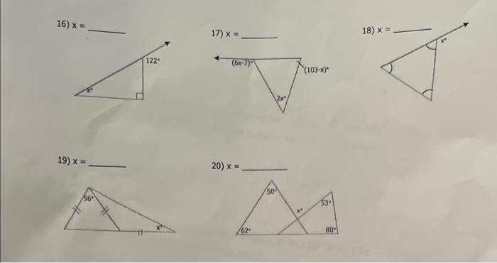 Solved x= 17) x= 18 x= 20) x= | Chegg.com