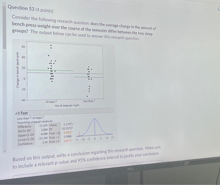 Solved Question 53 (4 points) Consider the following | Chegg.com