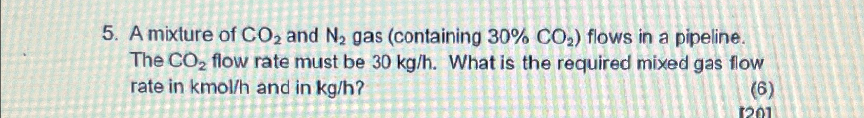 Solved A mixture of CO2 ﻿and N2 ﻿gas (containing 30%CO2 ) | Chegg.com