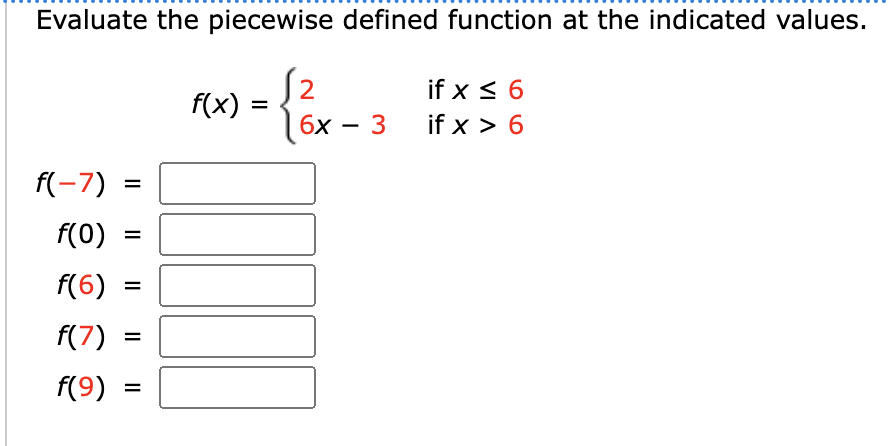 Solved Evaluate the piecewise defined function at the | Chegg.com