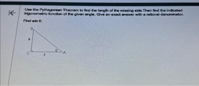 Solved Use the Pythagorean Theorem to find the longth of the | Chegg.com