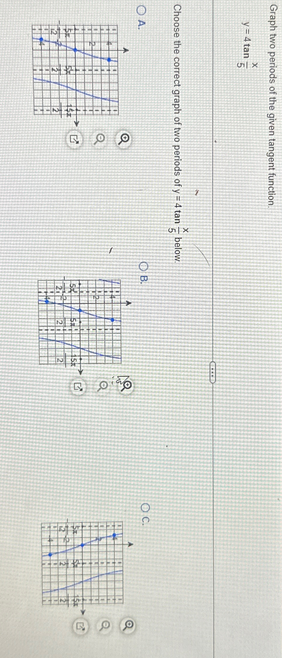 Solved Graph two periods of the given tangent | Chegg.com