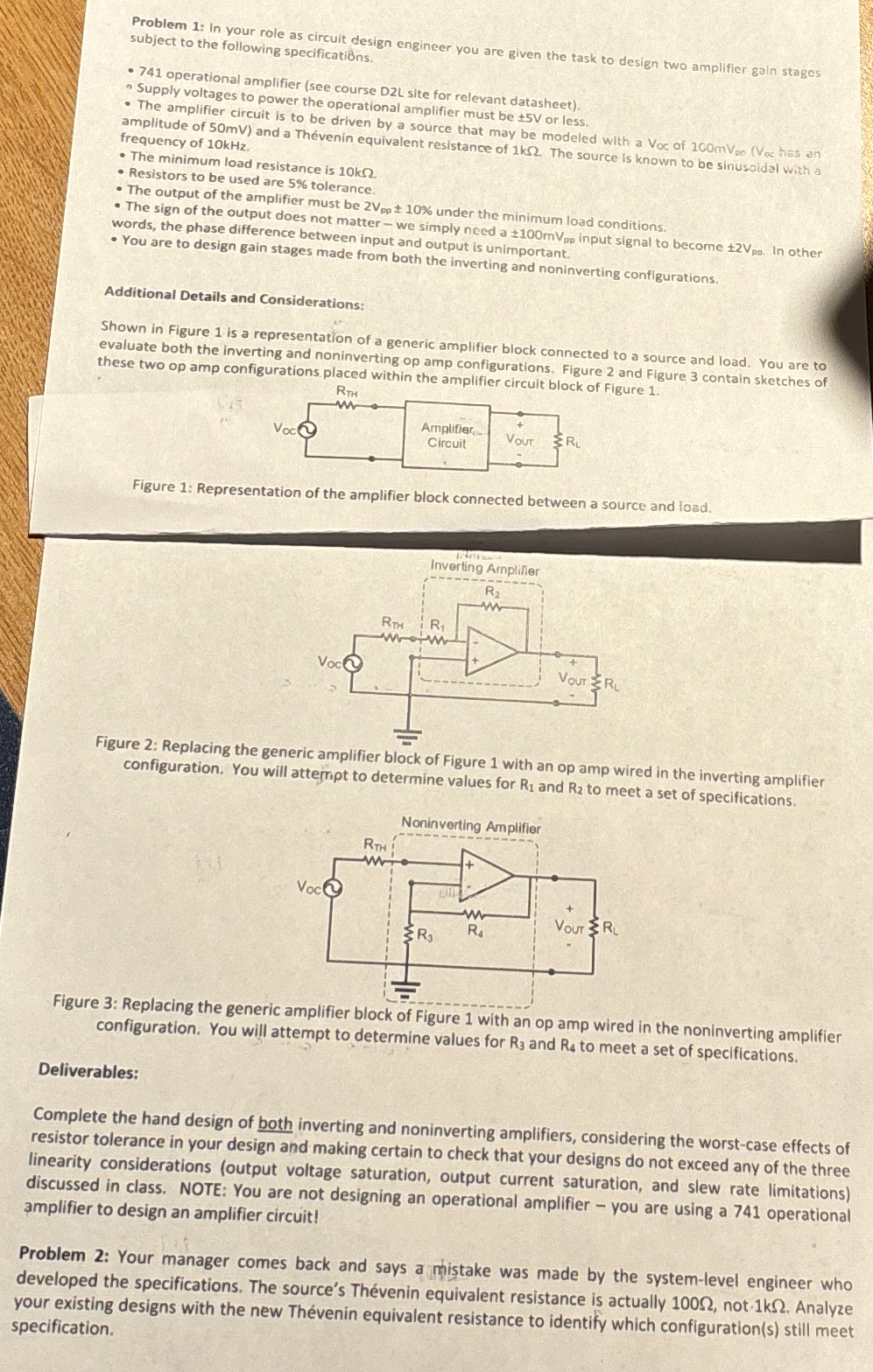 Problem 1: In your role as circuit design engineer | Chegg.com