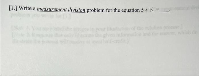Solved [1.] Write a measurement division problem for the | Chegg.com
