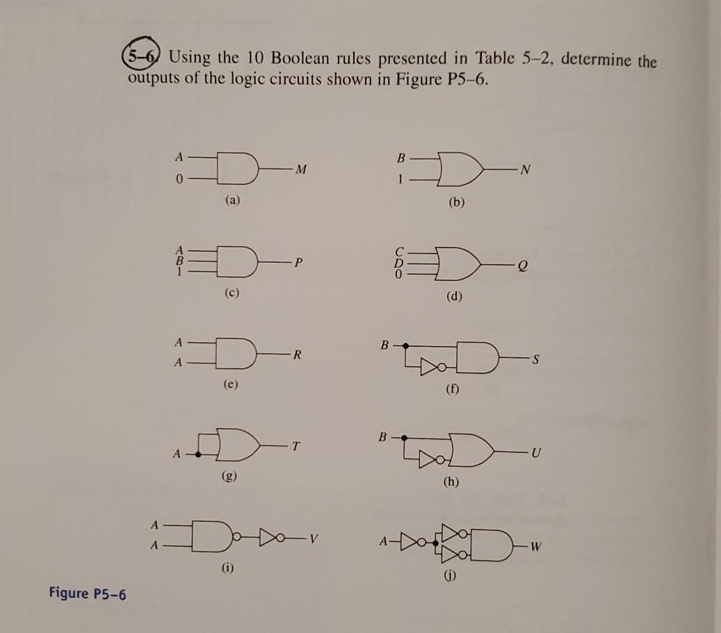 Solved 5-6 Using the 10 Boolean rules presented in Table | Chegg.com