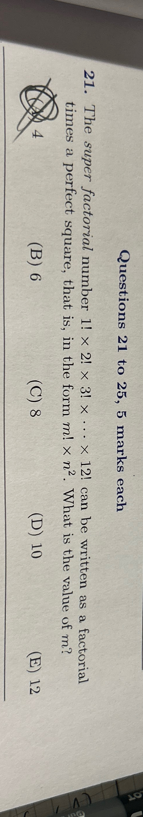 Solved Questions 21 ﻿to 25,5 ﻿marks each21. ﻿The super | Chegg.com