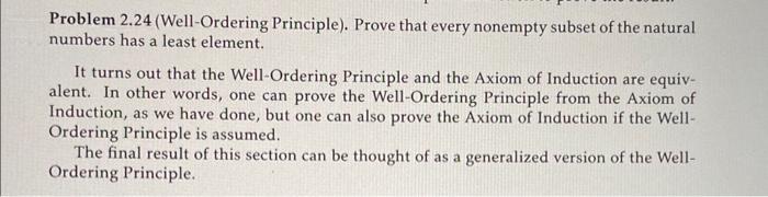 Solved Problem 2.24 (Well-Ordering Principle). Prove that | Chegg.com