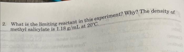 Solved what is the limiting reactant in this experiment ? | Chegg.com