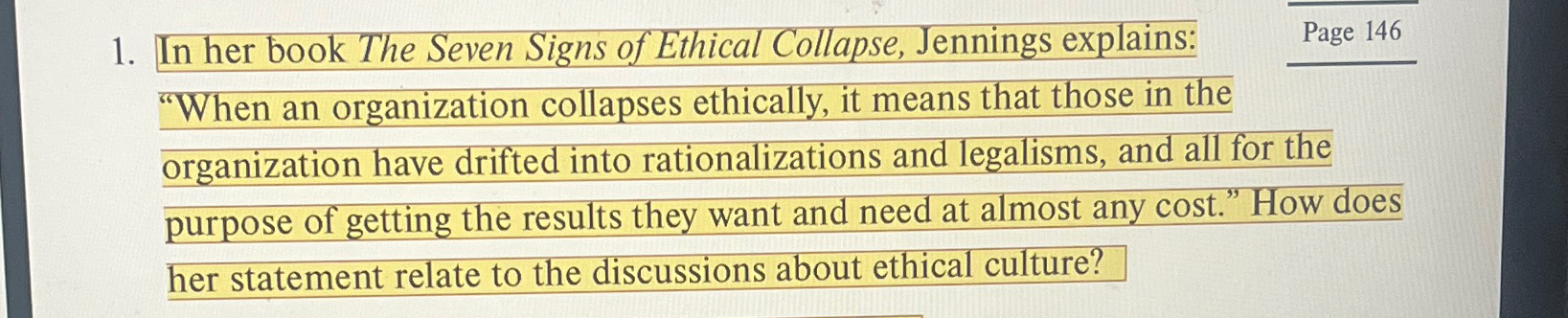 Solved In her book The Seven Signs of Ethical Collapse, | Chegg.com