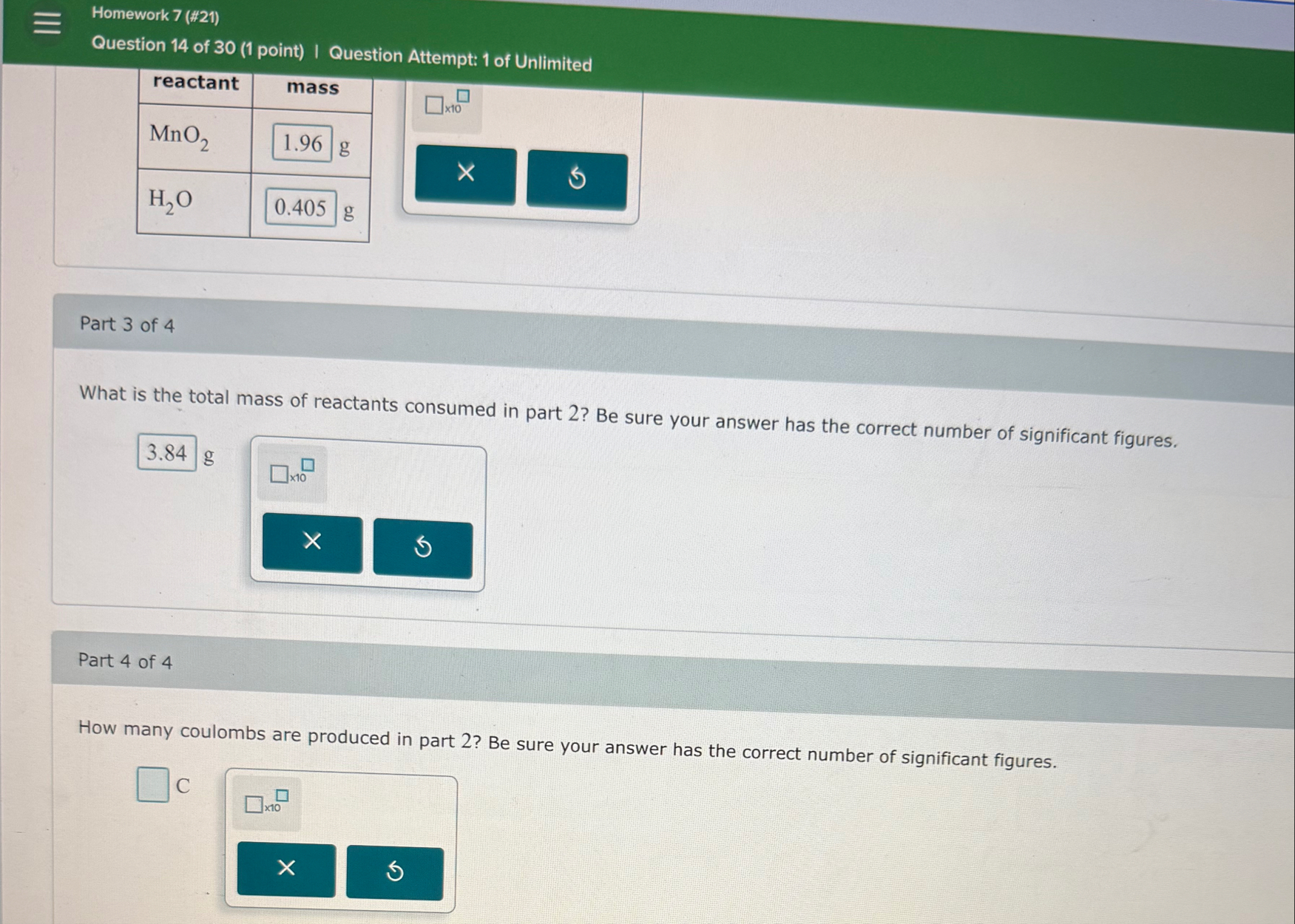 Solved Homework 7 21 Question 14 ﻿of 30 1 ﻿point