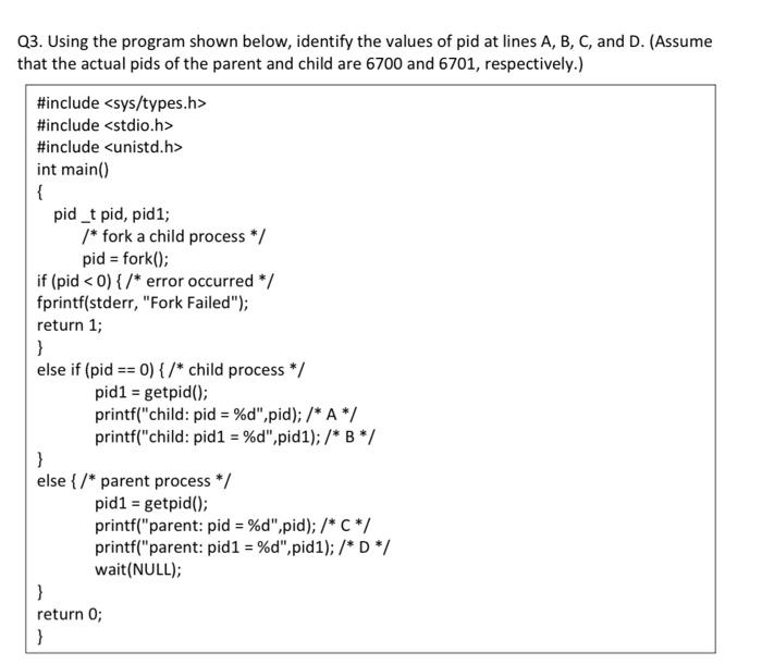 Solved Q3. Using the program shown below, identify the | Chegg.com