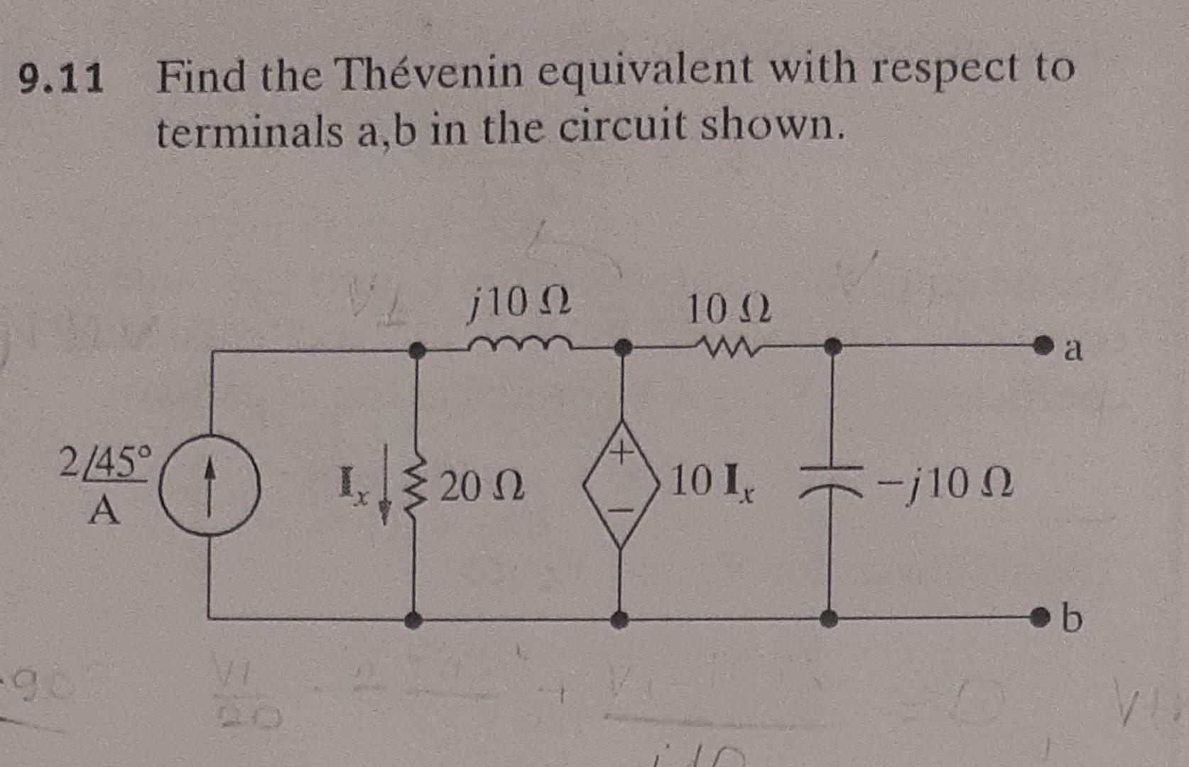 Solved 9.11 Find the Thévenin equivalent with respect to | Chegg.com