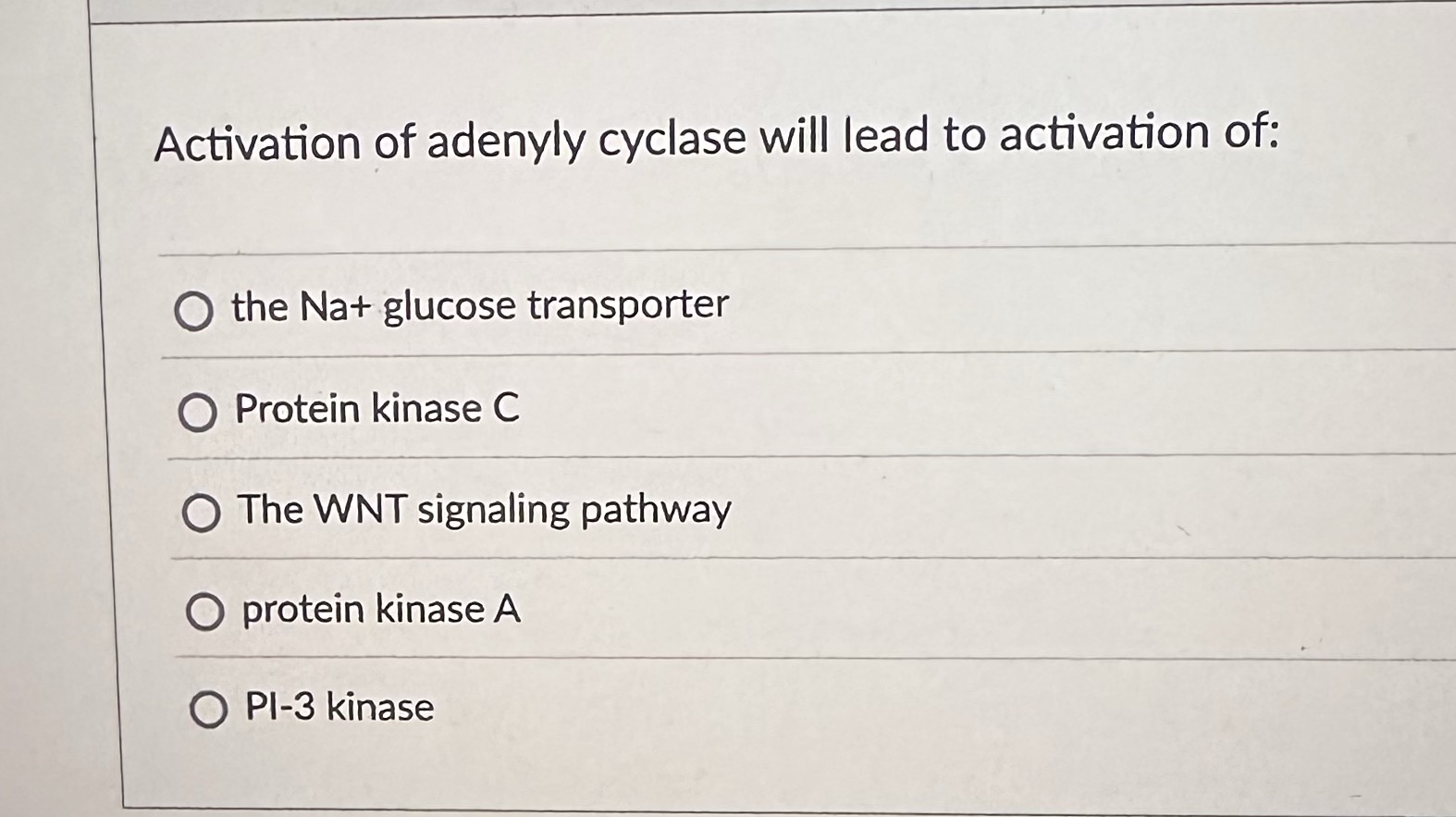 Solved Activation of adenyly cyclase will lead to activation | Chegg.com