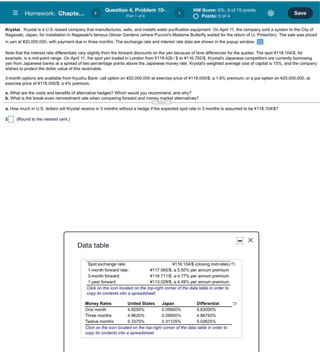 Solved Homework: Chapte... Question 4. Problem 10- HW Score: | Chegg.com Solved Homework: Chapte... Question 4. Problem 10- HW Score: | Chegg.com