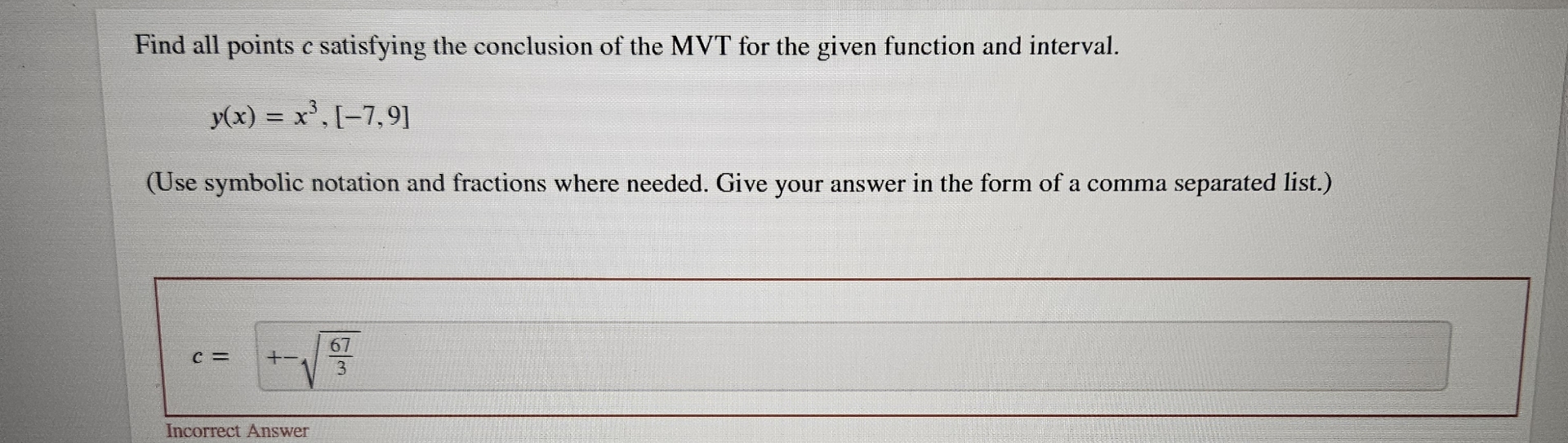 Solved Find all points c ﻿satisfying the conclusion of the | Chegg.com