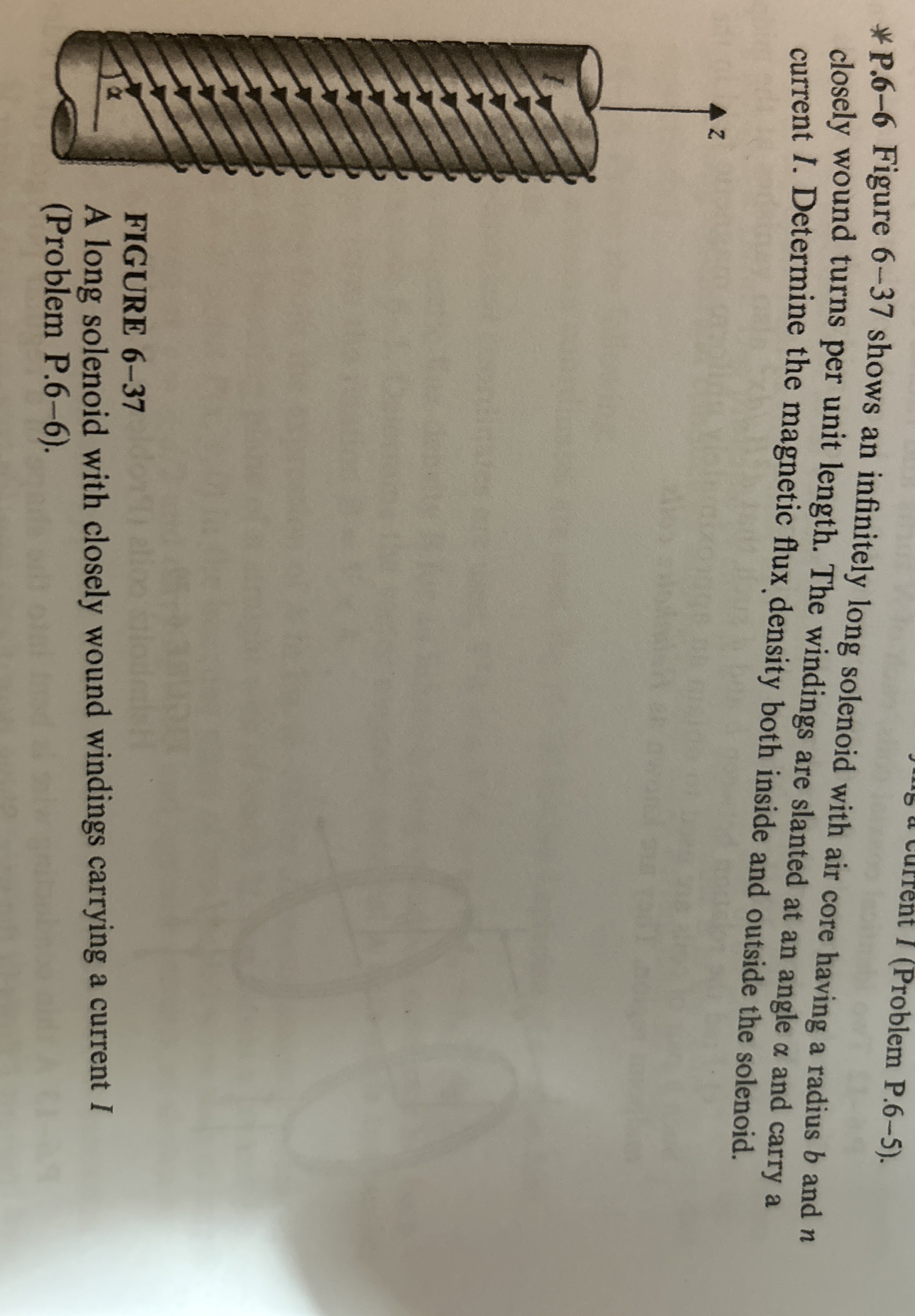Solved P.6-6 ﻿Figure 6-37 ﻿shows an infinitely long solenoid | Chegg.com