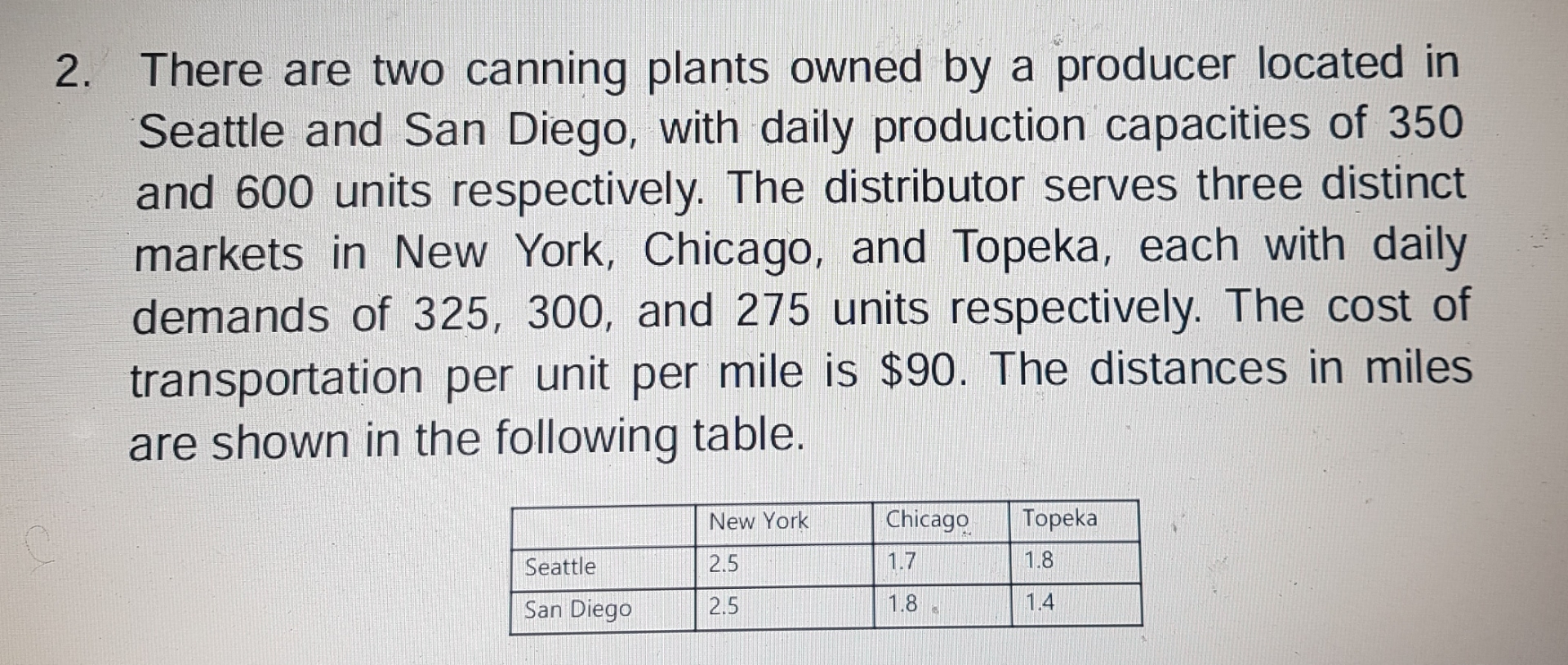 Solved There are two canning plants owned by a producer | Chegg.com