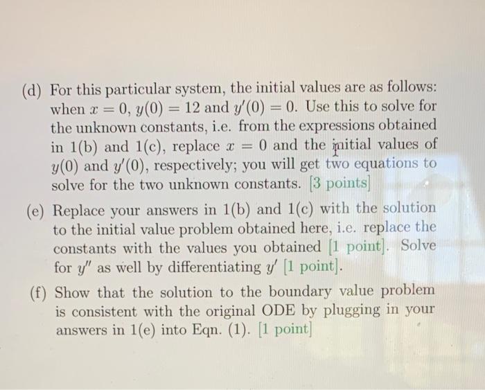 Solved 1. Homogeneous ODE. Consider the following | Chegg.com