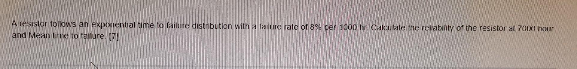 Solved A resistor follows an exponential time to failure | Chegg.com