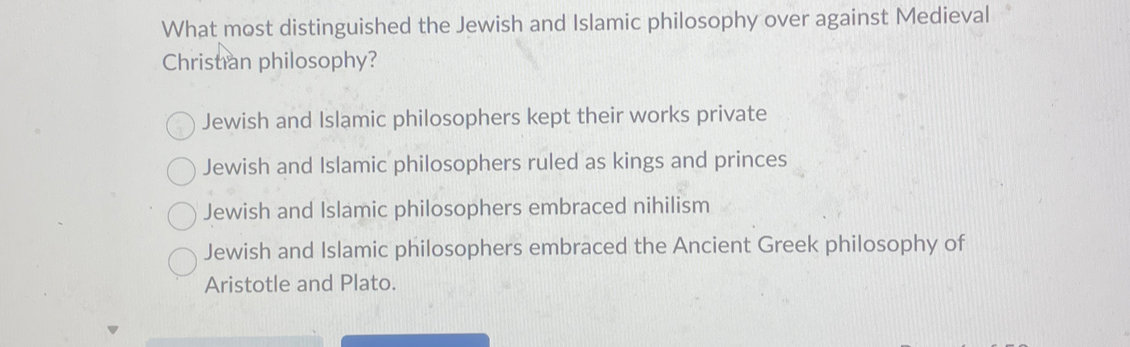 Solved What most distinguished the Jewish and Islamic | Chegg.com