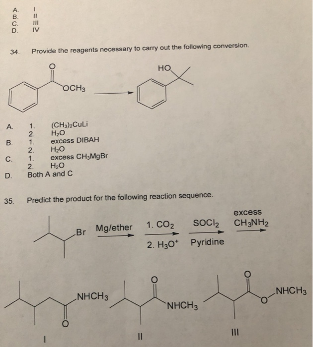 Solved 33. Predict the product for the following reaction. | Chegg.com