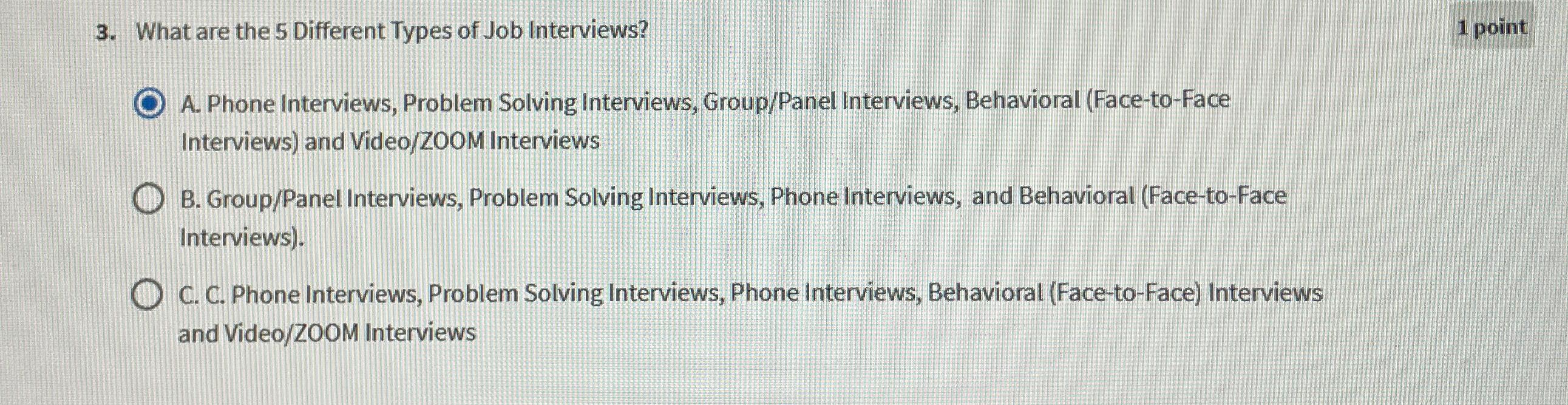 Solved What Are The 5 ﻿different Types Of Job 