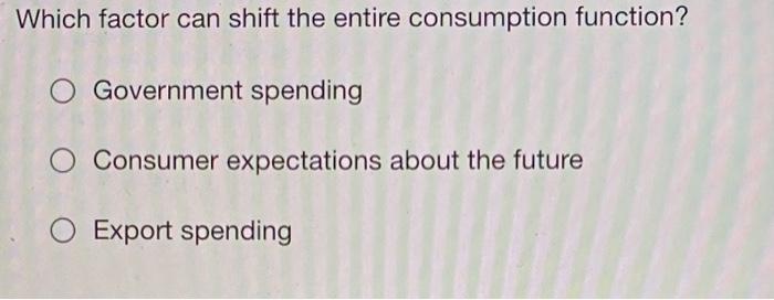 Solved Which factor can shift the entire consumption | Chegg.com