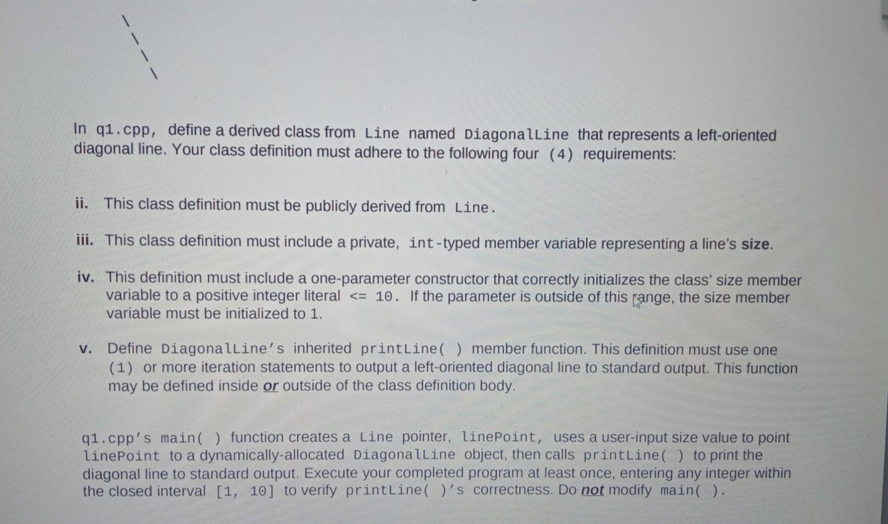Solved 1. Virtual Functions. In q1.cpp, you are provided | Chegg.com