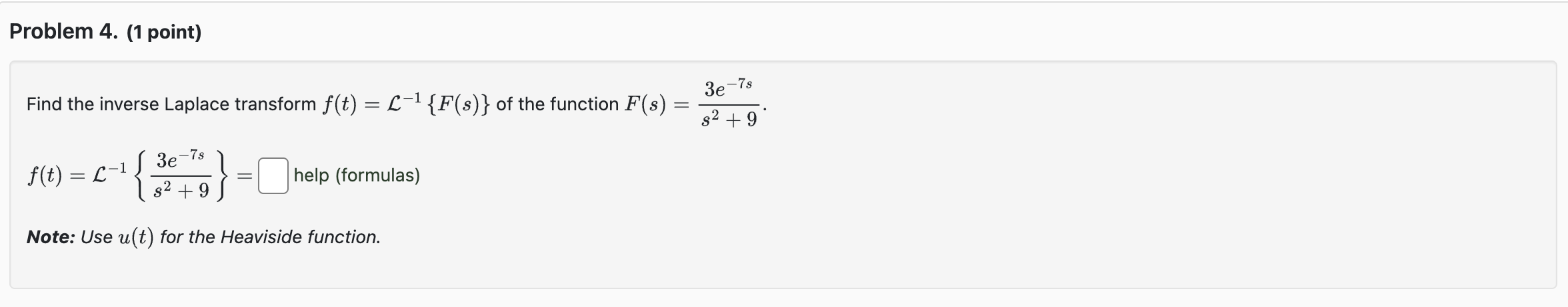 Solved Problem 4 1 ﻿point Find The Inverse Laplace