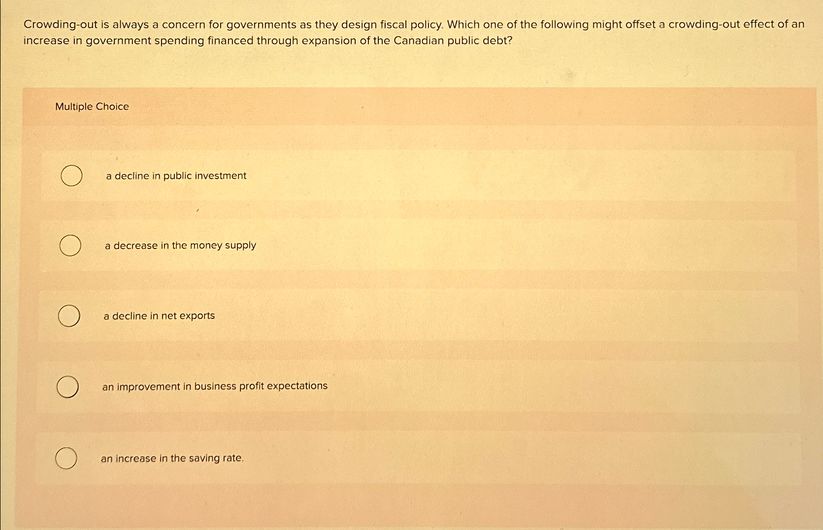 Solved Crowding-out is always a concern for governments as | Chegg.com